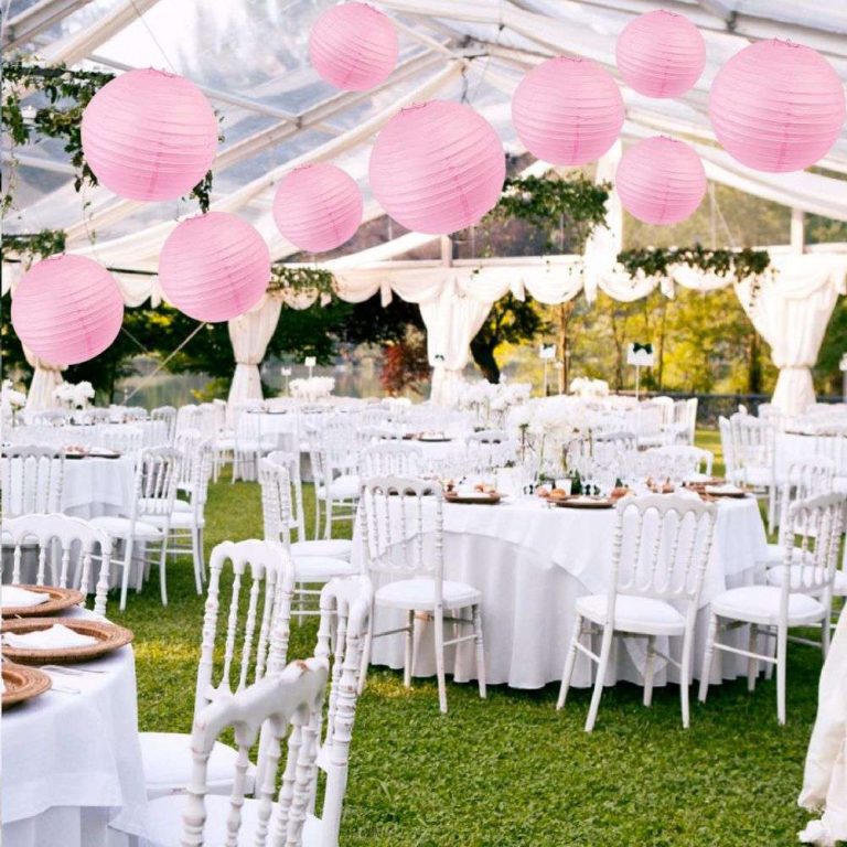 10 Pcs 4/8/12" Pink Party Paper Lanterns Romantic Decorations - SUNBEAUTY