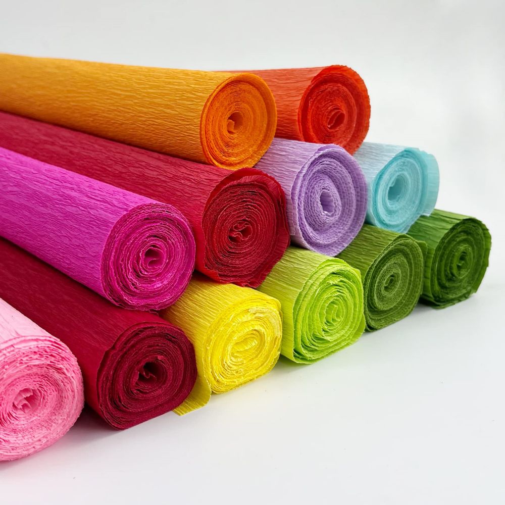Crepe Paper Flower DIY Kits Rainbow Bright Colors Crepe Paper Rolls ...