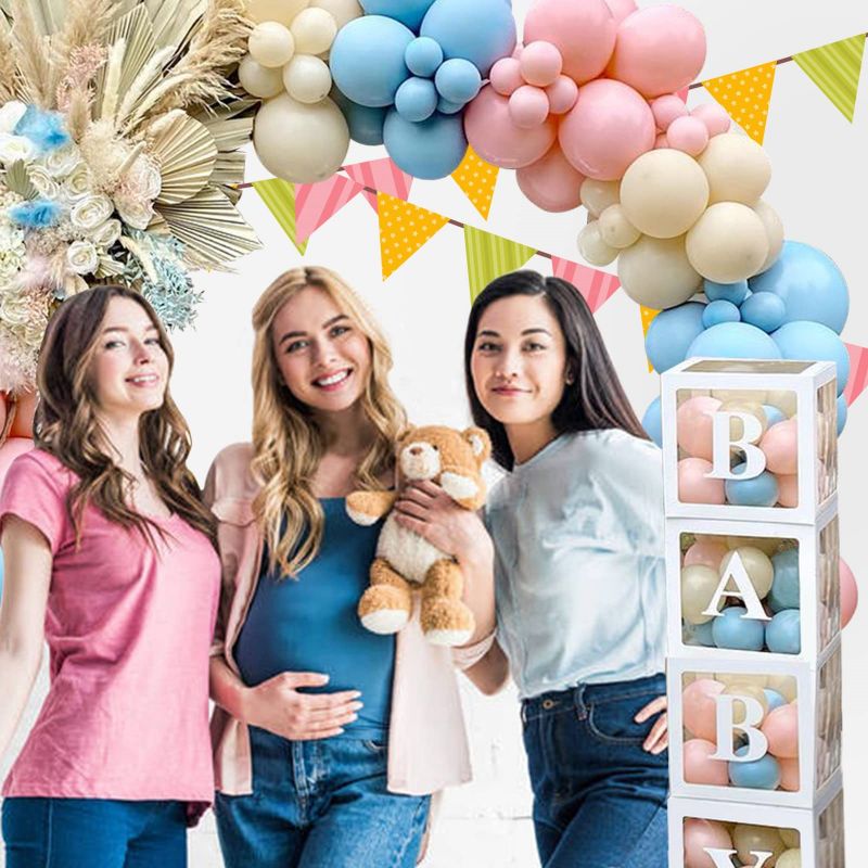 Gender Reveal Idea Party Decorations with Blue&Pink Balloons and ...