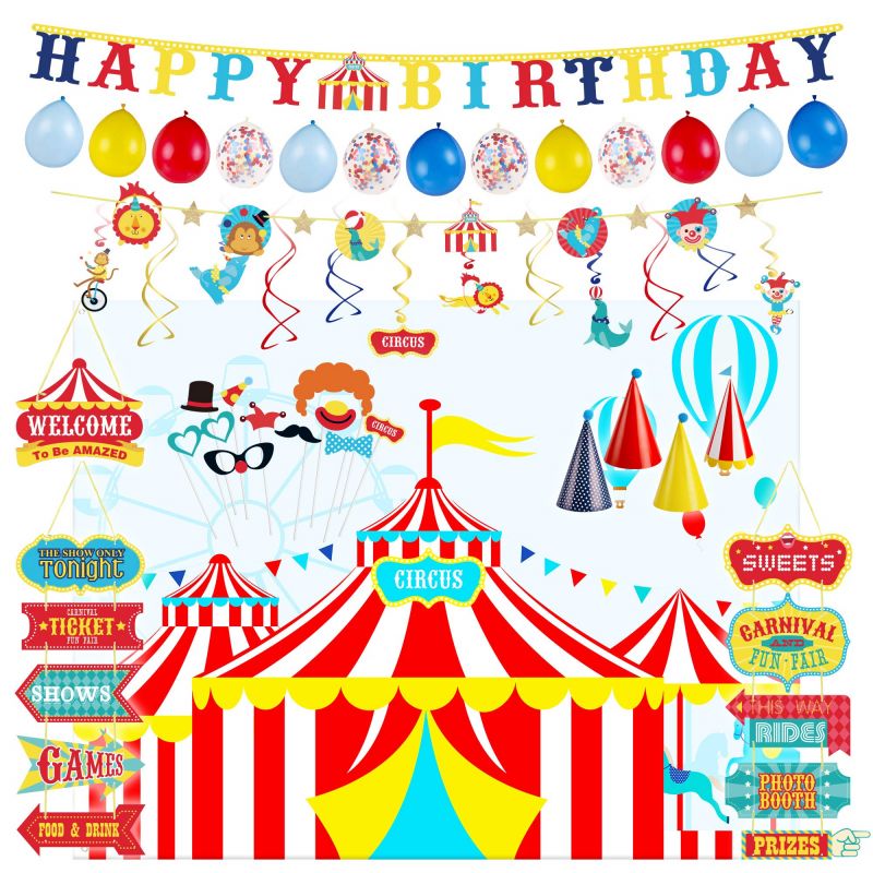 10 Pieces Carnival Party Decorations Circus Theme Party Decorations ...