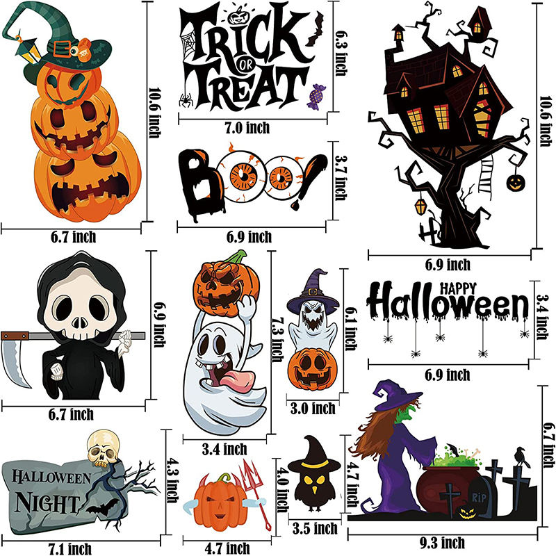 Halloween Celebration Horrifying Funny Window Stickers Halloween Window ...