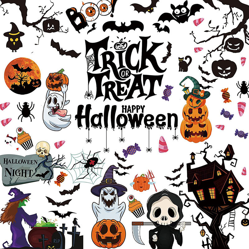 Halloween Celebration Horrifying Funny Window Stickers Halloween Window ...