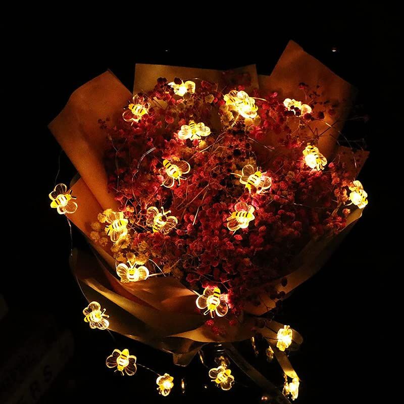 Honey Bee Fairy String Lights Battery Operated Bee String Light 9.8 ft ...