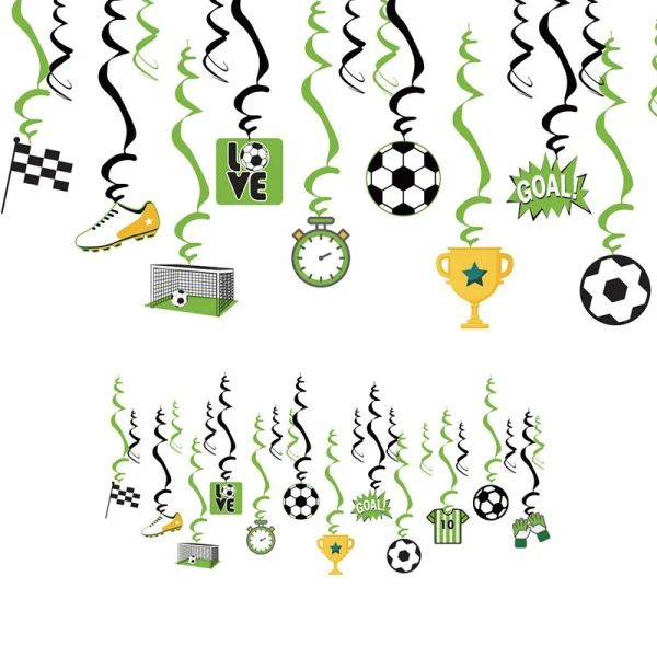 Soccer Themed Hanging Foil Swirls Decorations Boys Kids Birthday Party ...