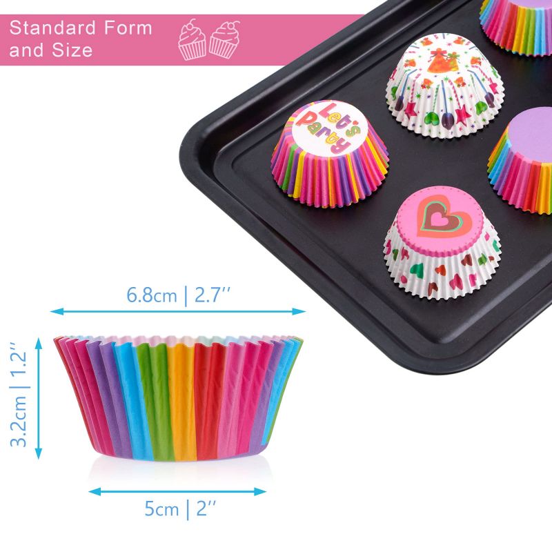 Rainbow Styles Birthday Party Styles Cupcake Liners - SUNBEAUTY
