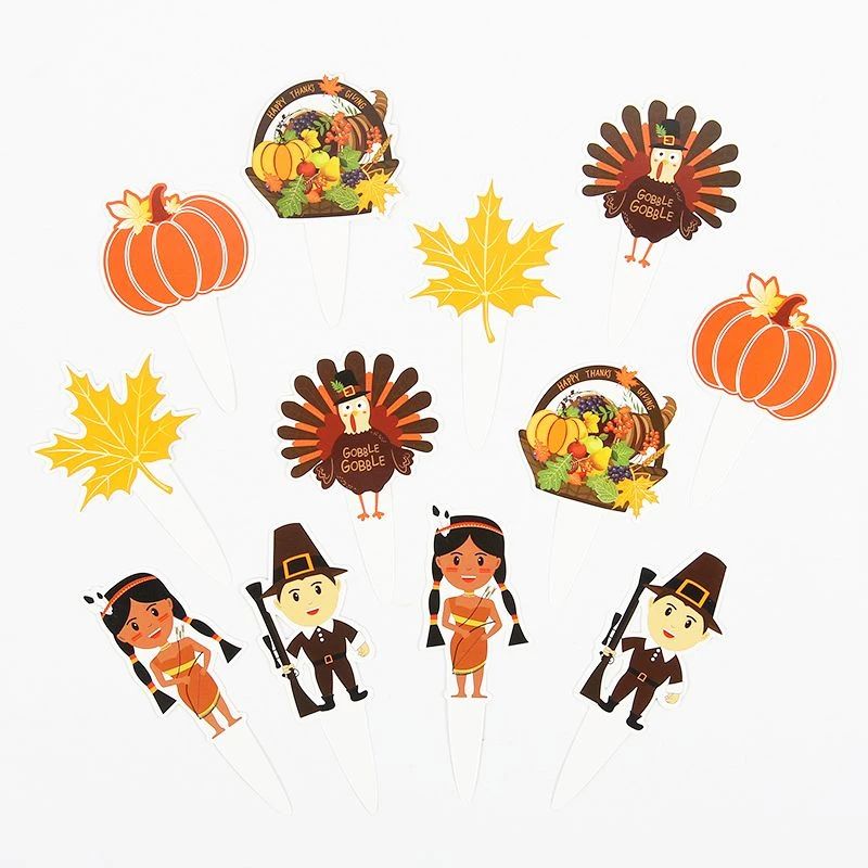 Thanksgiving Themed Cupcake Topper & Wrappers Kit Harvest Day Cupcake ...