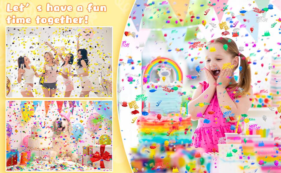 Metallic Foil Confetti Happy Birthday Balloon Table Scatter Confetti ...