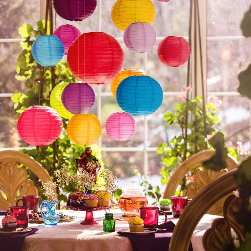 25pcs Colorful Cute Paper Lanterns For Party Decorations About Birthdays Christmas Weddings And Special Occasions SUNBEAUTY