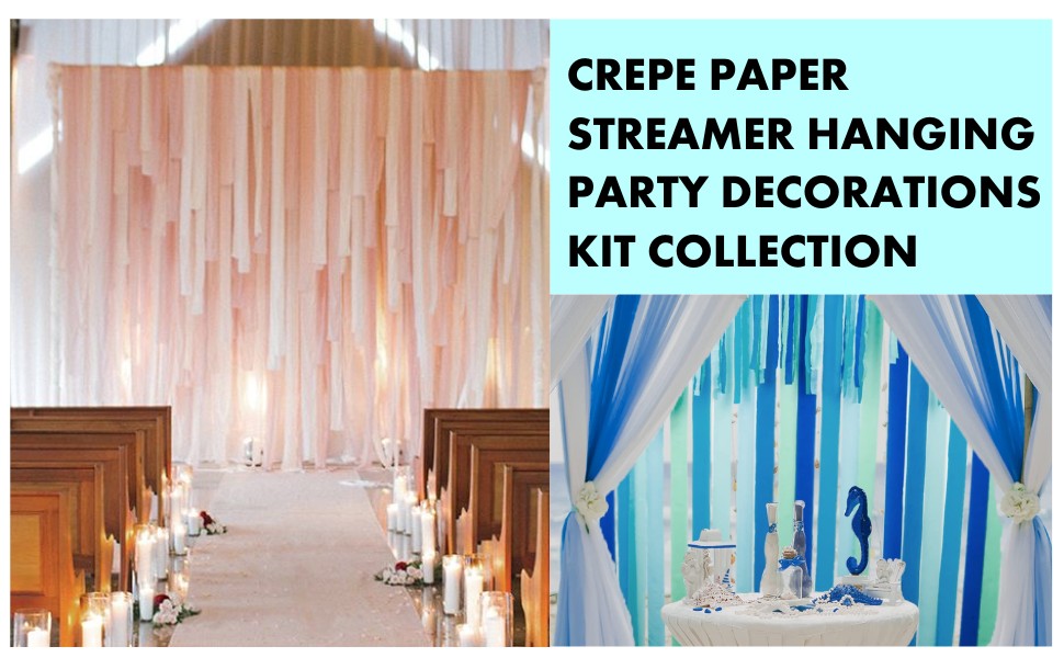 Crepe Paper Streamer Hanging Party Decorations Kit Wholesale - SUNBEAUTY