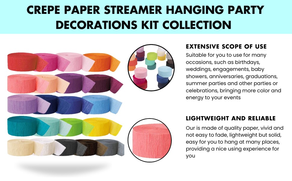 Crepe Paper Streamer Hanging Party Decorations Kit Wholesale - SUNBEAUTY