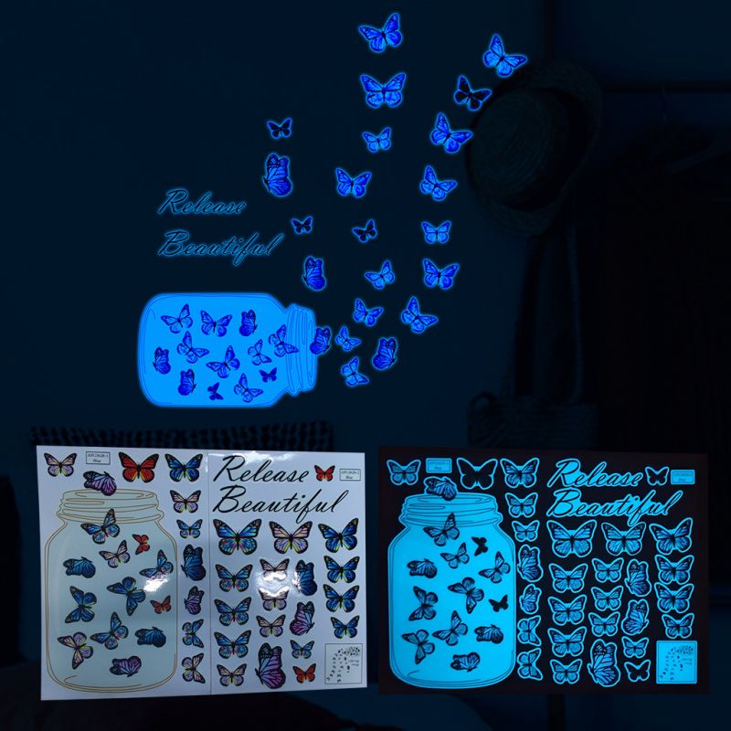 435pcs glow-in-the-dark sticker Moon Star Polka Dot Creative can remove ...