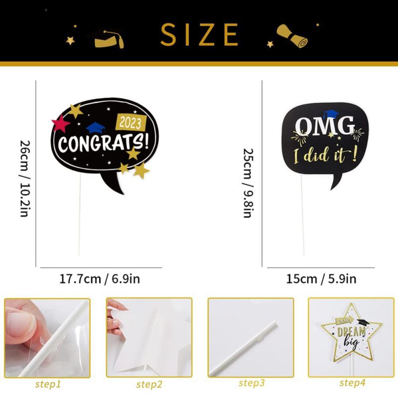 Congrats Grad Party Supplies photo props decorations - SUNBEAUTY