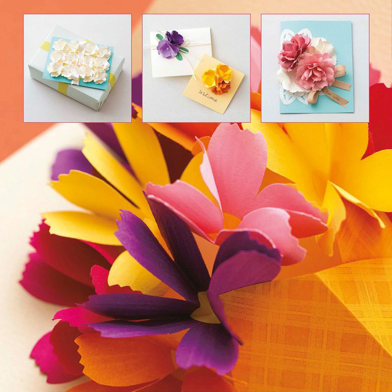 Paper Flower Note Cards Pop-up Greeting Cards Gift Toppers Hardcover ...