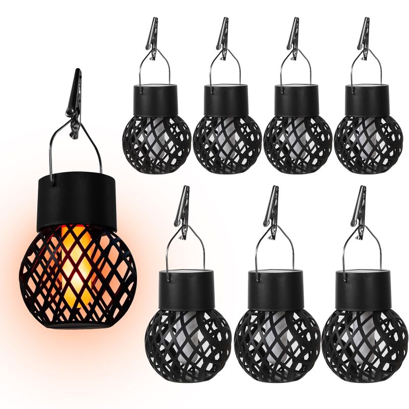 Hanging Solar Lights Outdoor Waterproof Mini Flickering Flame Solar ...