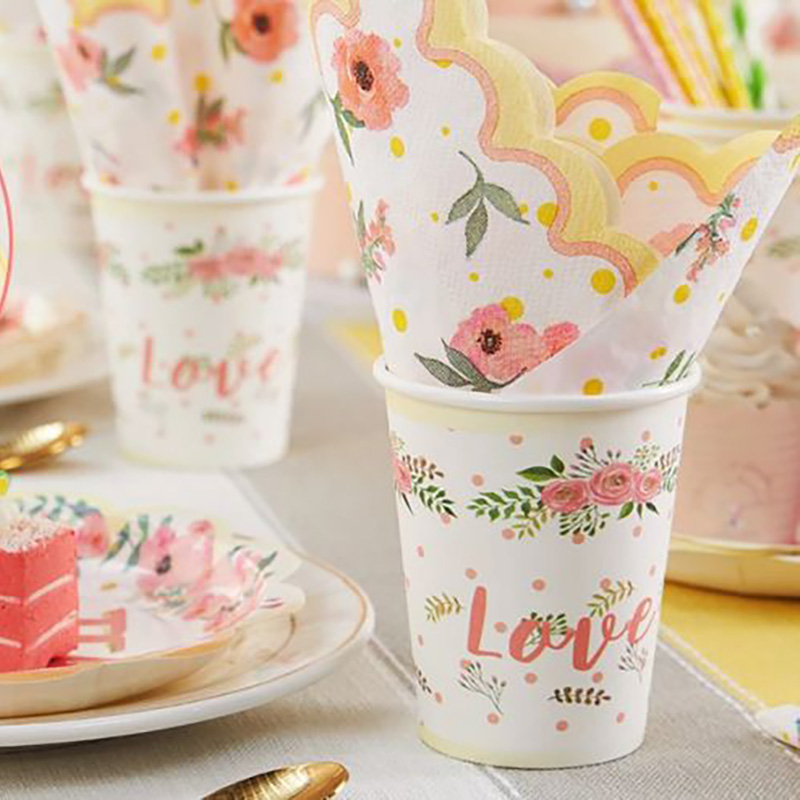 Bulk Buy Disposable Paper Cups For Women Girls Birthday Tea Party ...