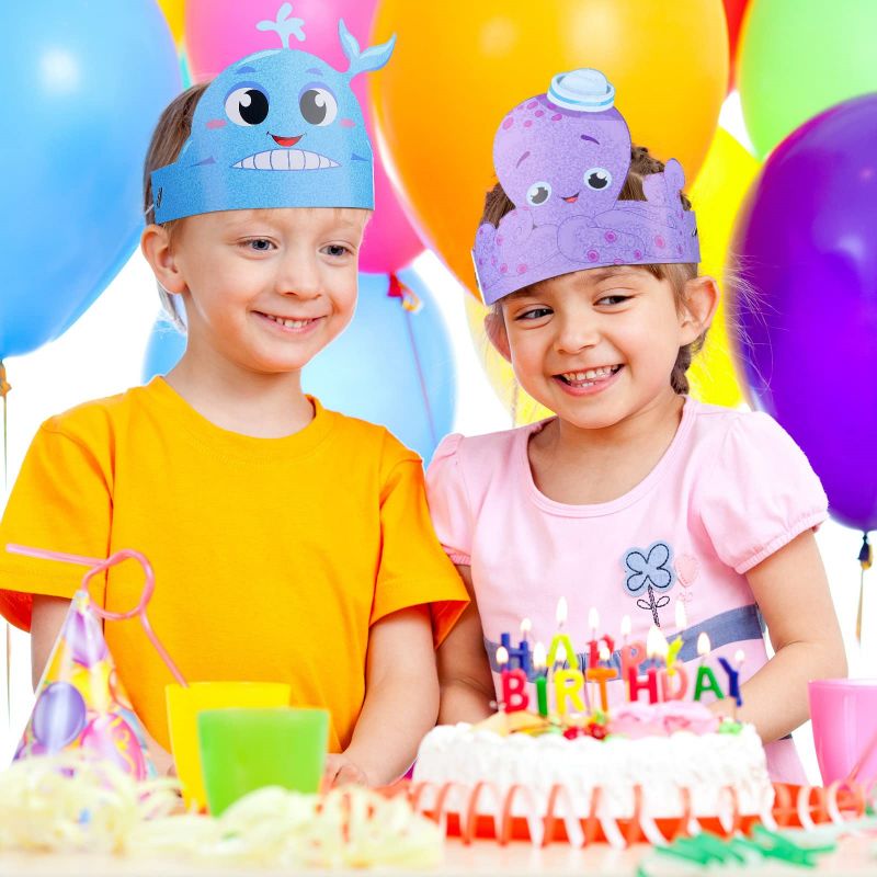 Sea Animals Headbands Birthday Party Hats Paper Party Crown for Kids ...