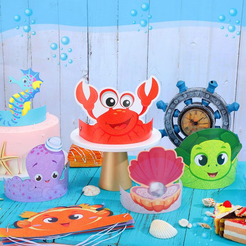 Sea Animals Headbands Birthday Party Hats Paper Party Crown for Kids ...