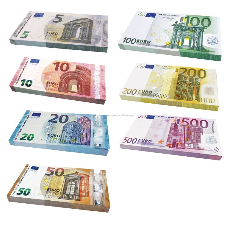 Banknotes Paper Prop Money One Stack 100 Pcs Euro Bills Realistic Play ...