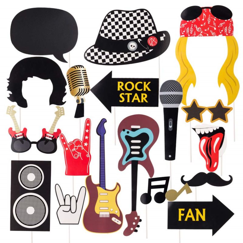 SUNBEAUTY Rock and Roll Birthday Party Decorations Music Note Guitar ...