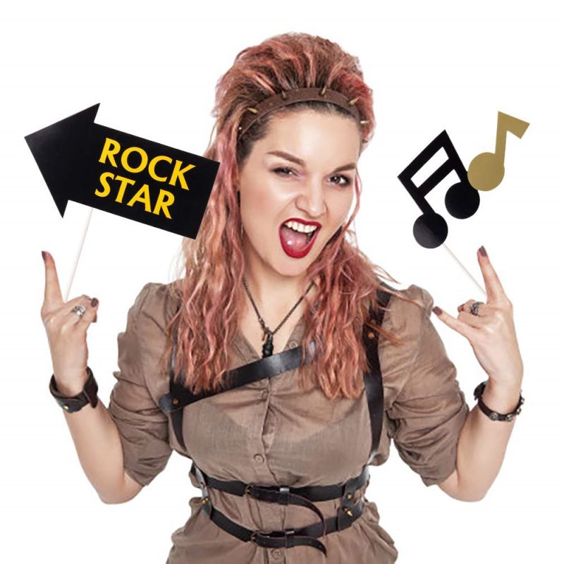 SUNBEAUTY Rock and Roll Birthday Party Decorations Music Note Guitar ...