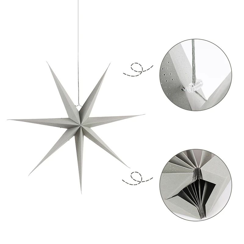 18 Inch Paper Star Lanterns 7 Pointed Paper Stars Christmas Hanging ...