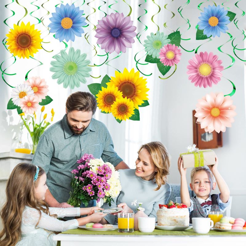 Flowers Butterfly Hanging Swirl Decorations, Spring Summer Sunflower ...