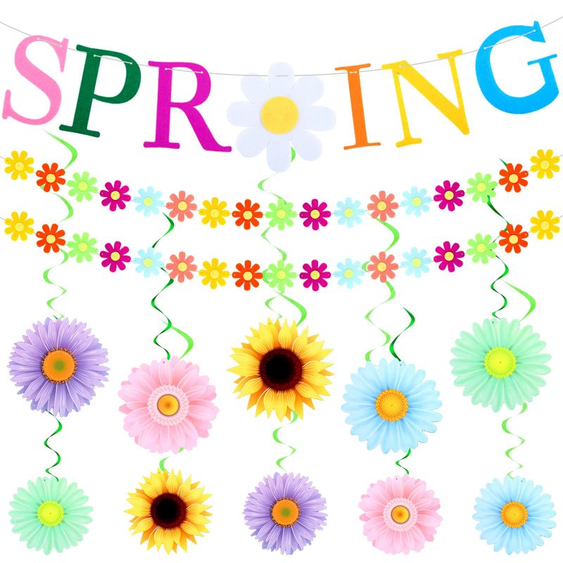 Ctosree Spring Party Decorations Set Includes Spring Banner Sun Flower ...