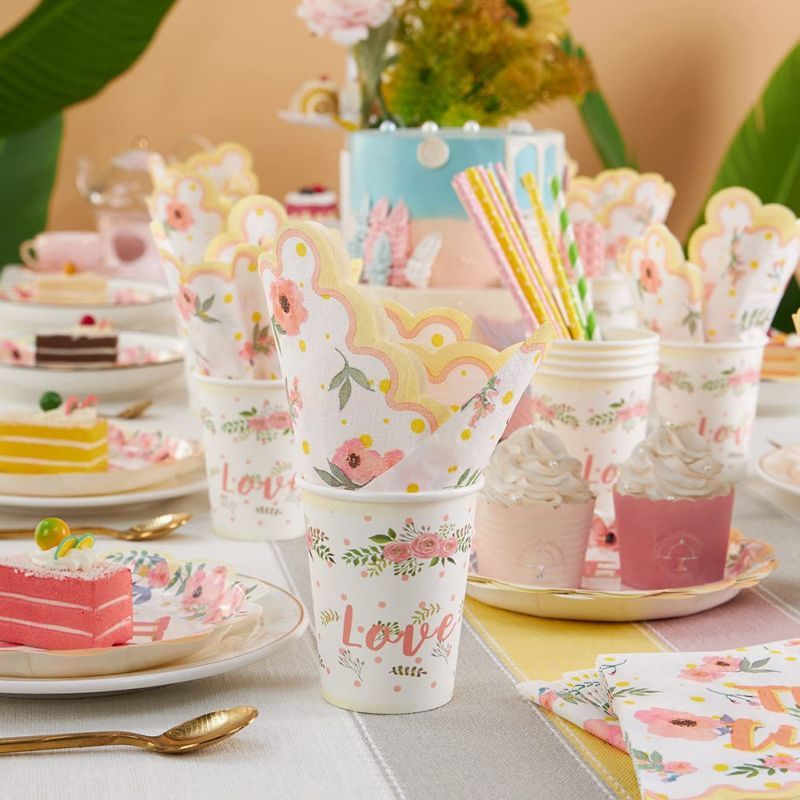 Bulk Buy Disposable Paper Cups For Women Girls Birthday Tea Party ...
