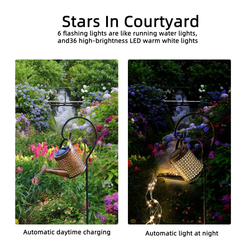 Solar Watering Can Lights Solar Garden Lights String Outdoor Waterproof ...