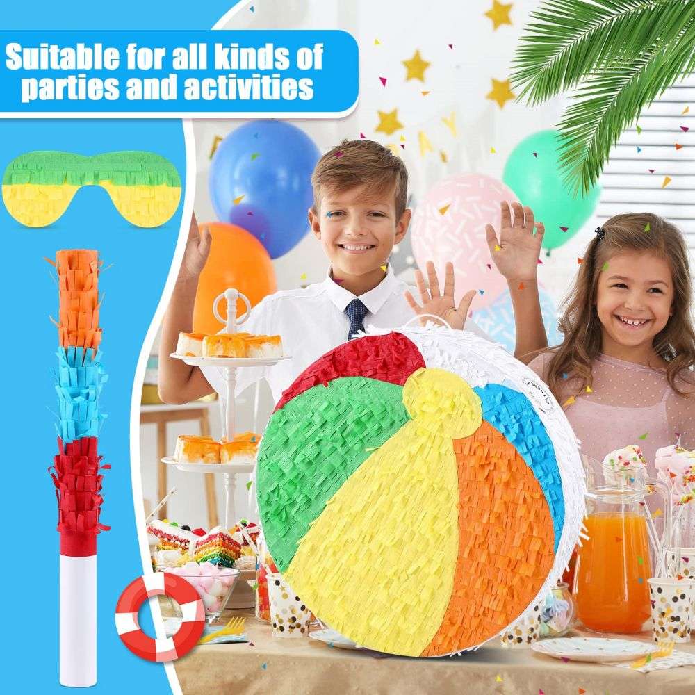 Small Beach Ball Pinata Summer Theme Birthday Party Decorations with ...