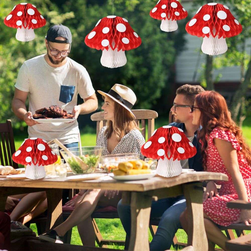 Bulk Mushroom Party Decorations Mushroom Shaped Honeycomb Paper ...